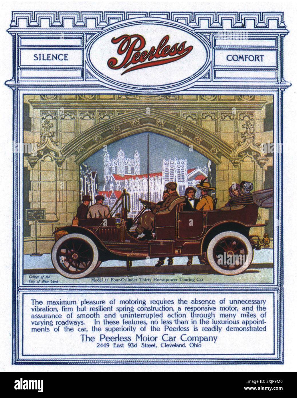 1911 Peerless Model 31 Four-Cylinder Touring Car ad Stock Photo - Alamy
