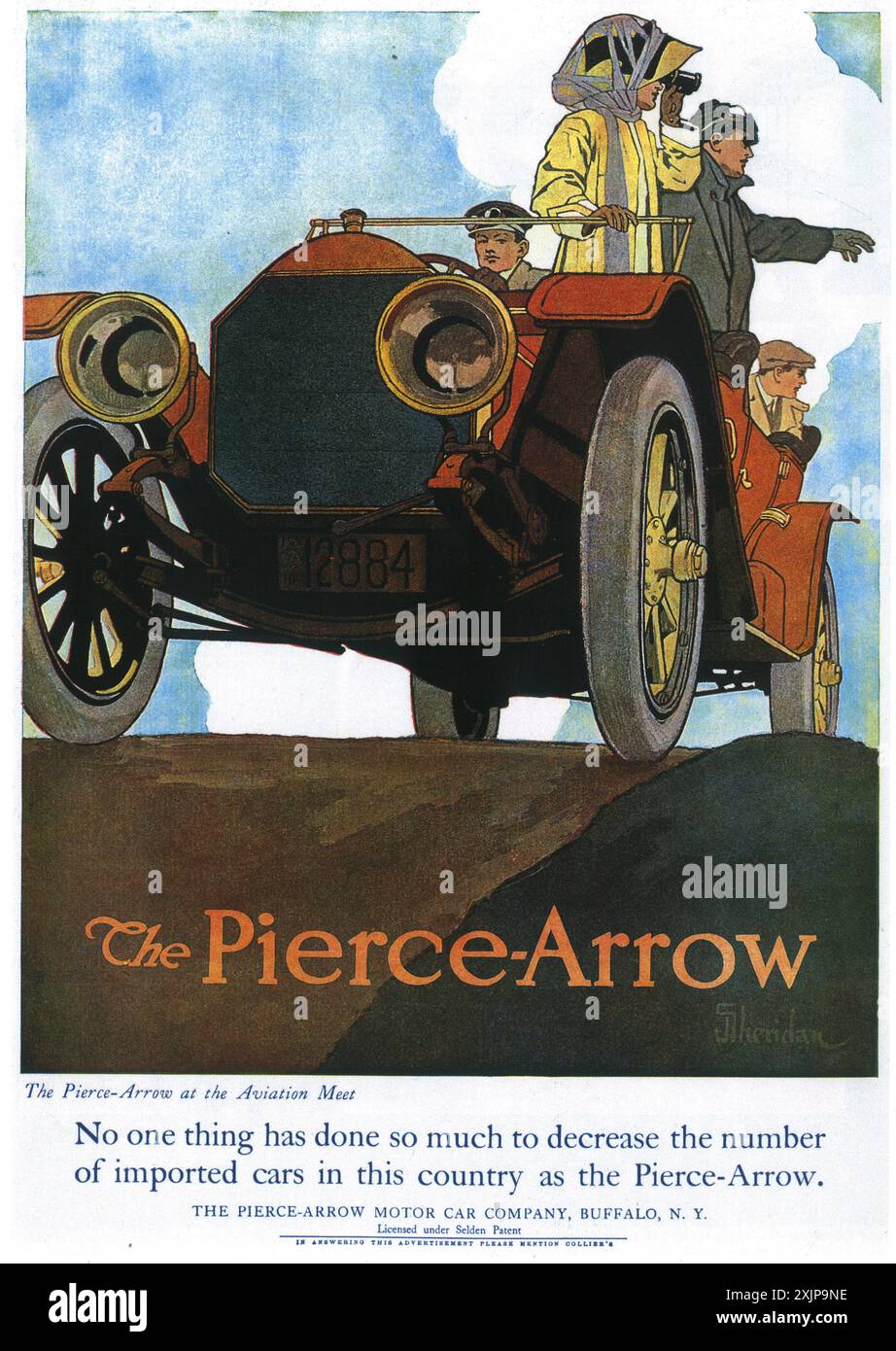 1911 Pierce Arrow Cars Ad - art by John E. Sheridan Stock Photo - Alamy