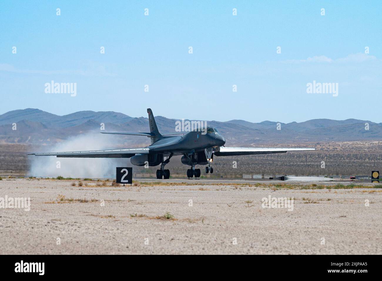 A B-1B Lancer assigned to the 28th Bomb Wing, Ellsworth Air Force Base ...