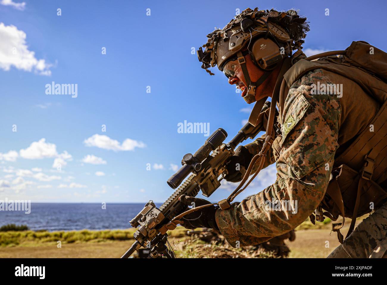 U.S. Marine Corps Lance Cpl. Kobe Manning, a team leader assigned to ...