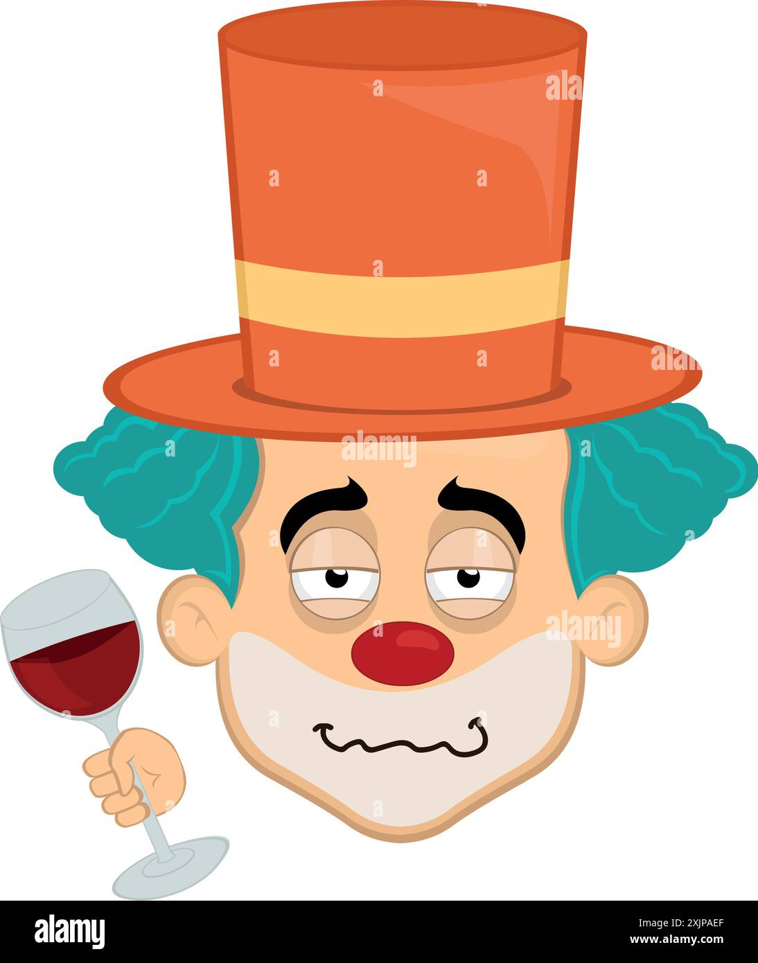 vector illustration face character clown cartoon, with a drunk ...
