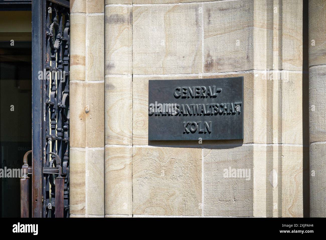 sign “ Prosecutor General's Office Cologne” n german language on the ...