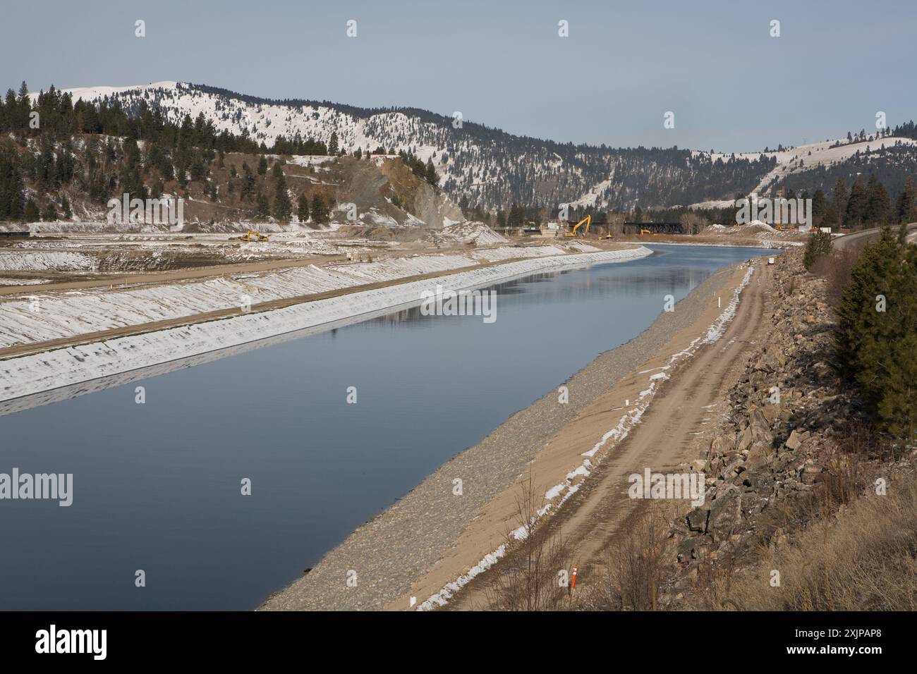 Bypass channel of the Clark Fork above Milltown Dam, MT. The river ...