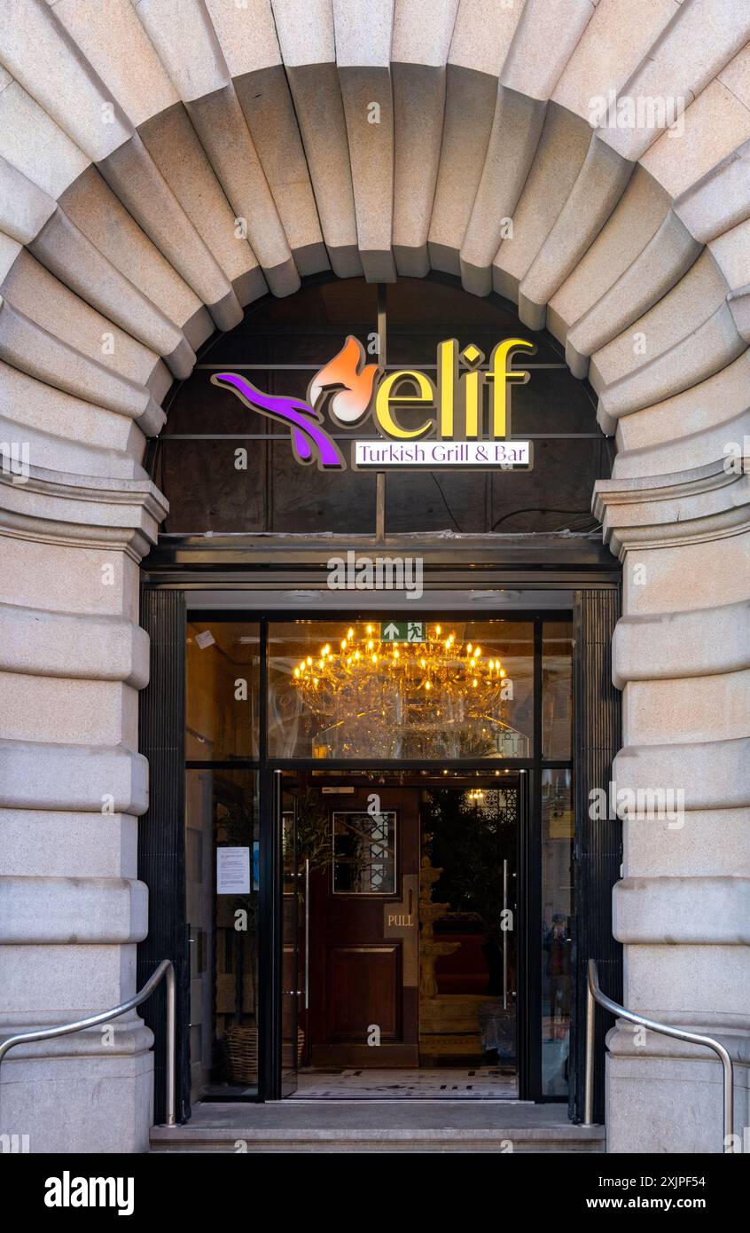 Elif Turkish Bar & Grill on Castle Street Liverpool Stock Photo - Alamy
