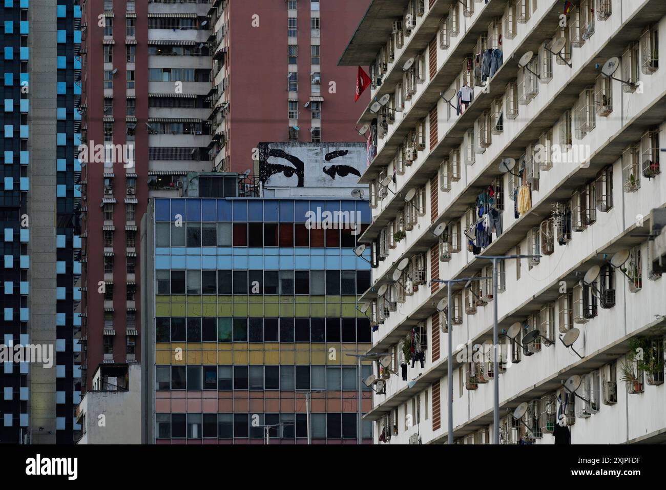 A mural depicts "Chavez's eyes," a design based on the eyes of the late ...