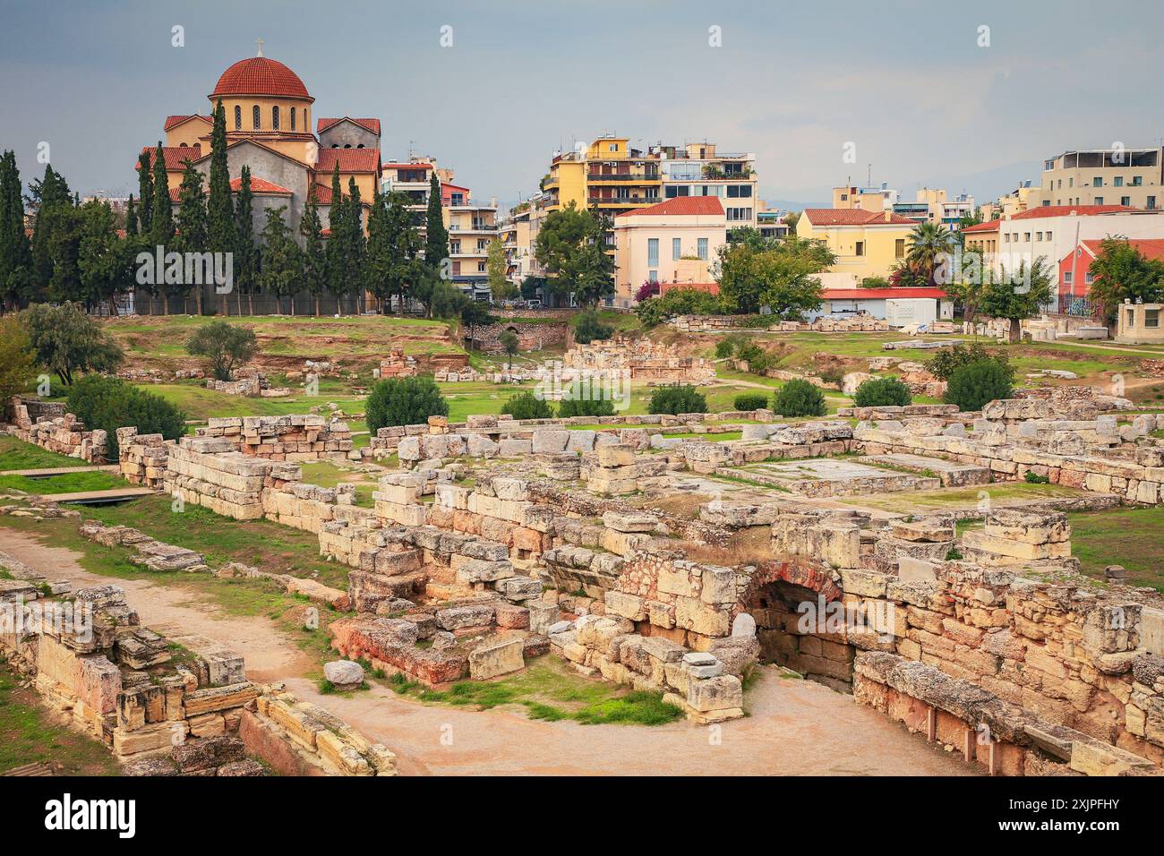 Archaeological site of Kerameikos nearby the ancient Agora in Athens Stock Photo - Alamy