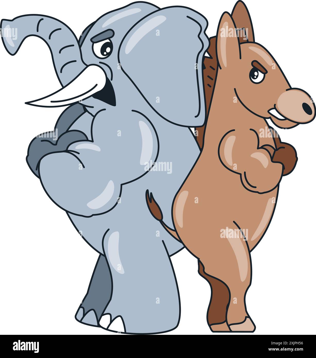 aggressive donkey and elephant Stock Vector Image & Art - Alamy