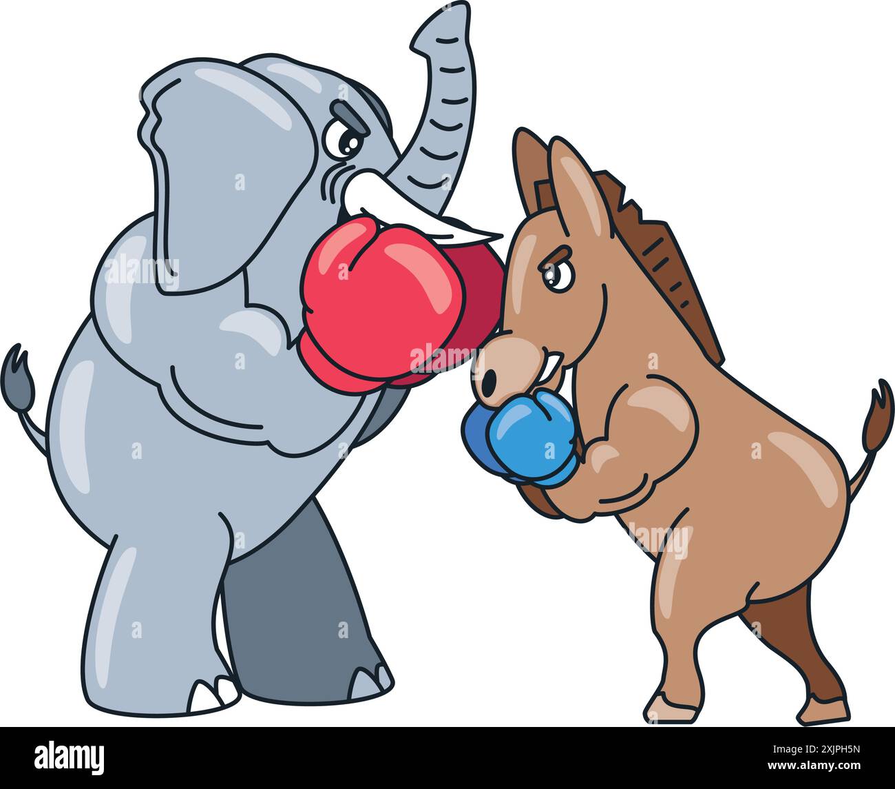 donkey and elephant symbols political parties america Stock Vector ...
