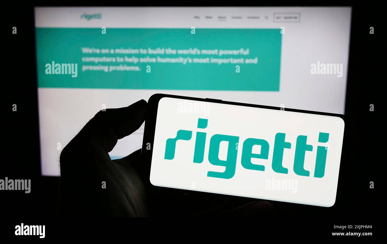 Stuttgart, Germany, 06-24-2023: Person holding mobile phone with logo ...