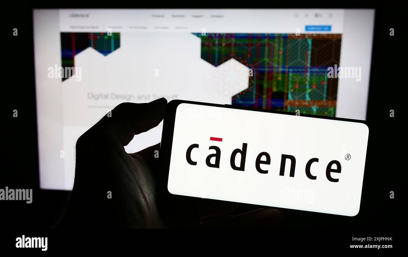 Stuttgart, Germany, 06-24-2023: Person holding cellphone with logo of US software company ...