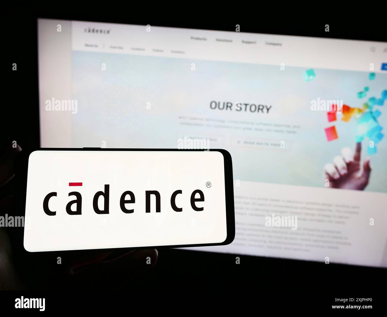 Stuttgart, Germany, 06-24-2023: Person holding smartphone with logo of US software company ...