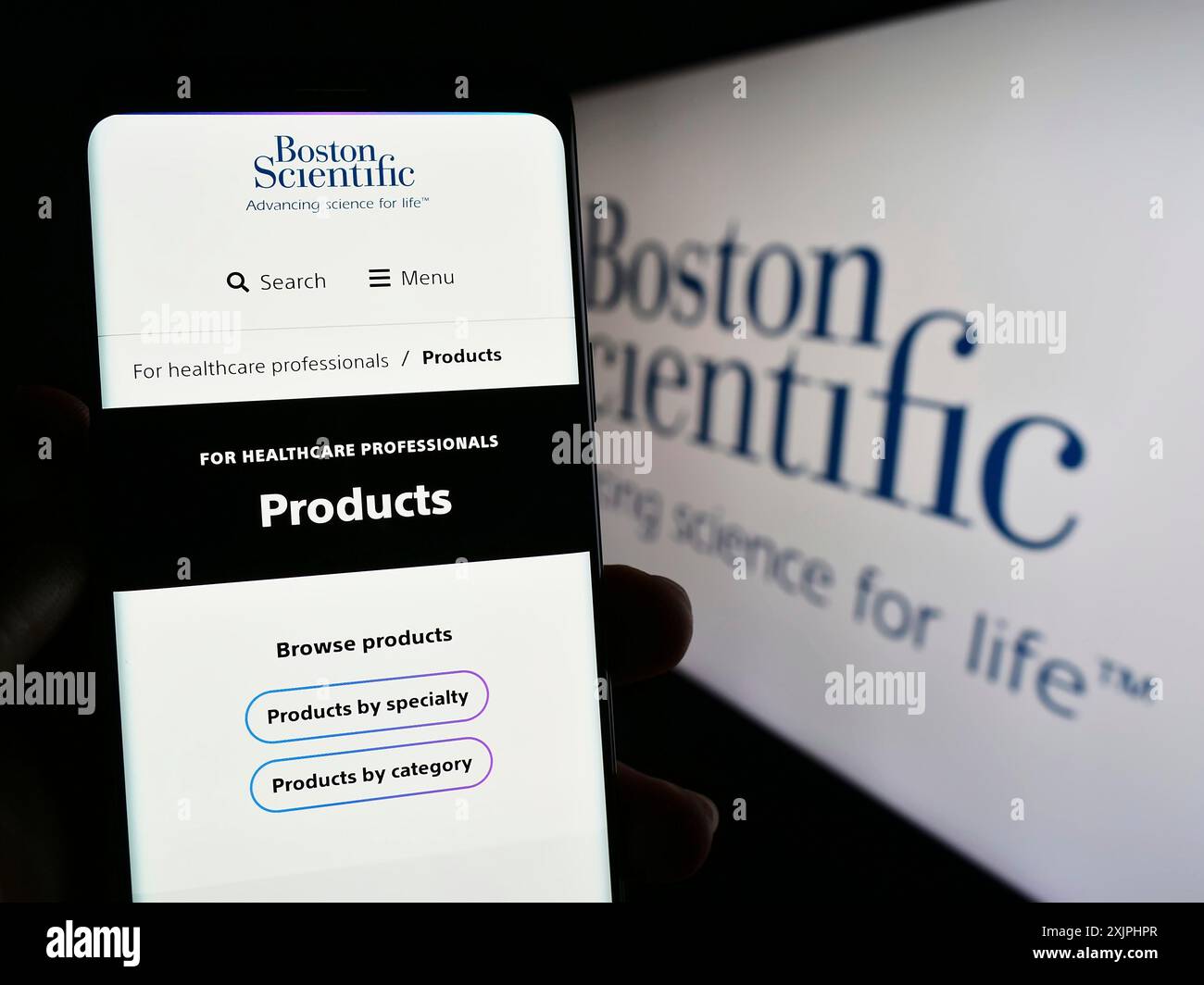 Stuttgart, Germany, 06-24-2023: Person holding cellphone with webpage ...