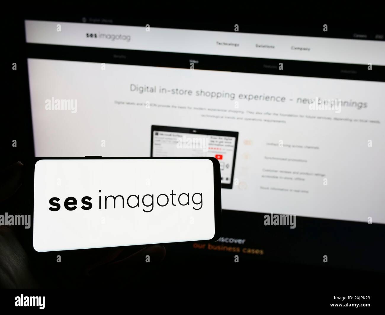 Stuttgart, Germany, 07-08-2023: Person holding cellphone with logo of ...