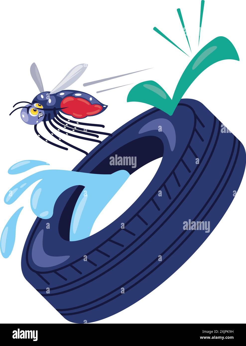 tire with stagnant water with dengue mosquitoes Stock Vector Image ...