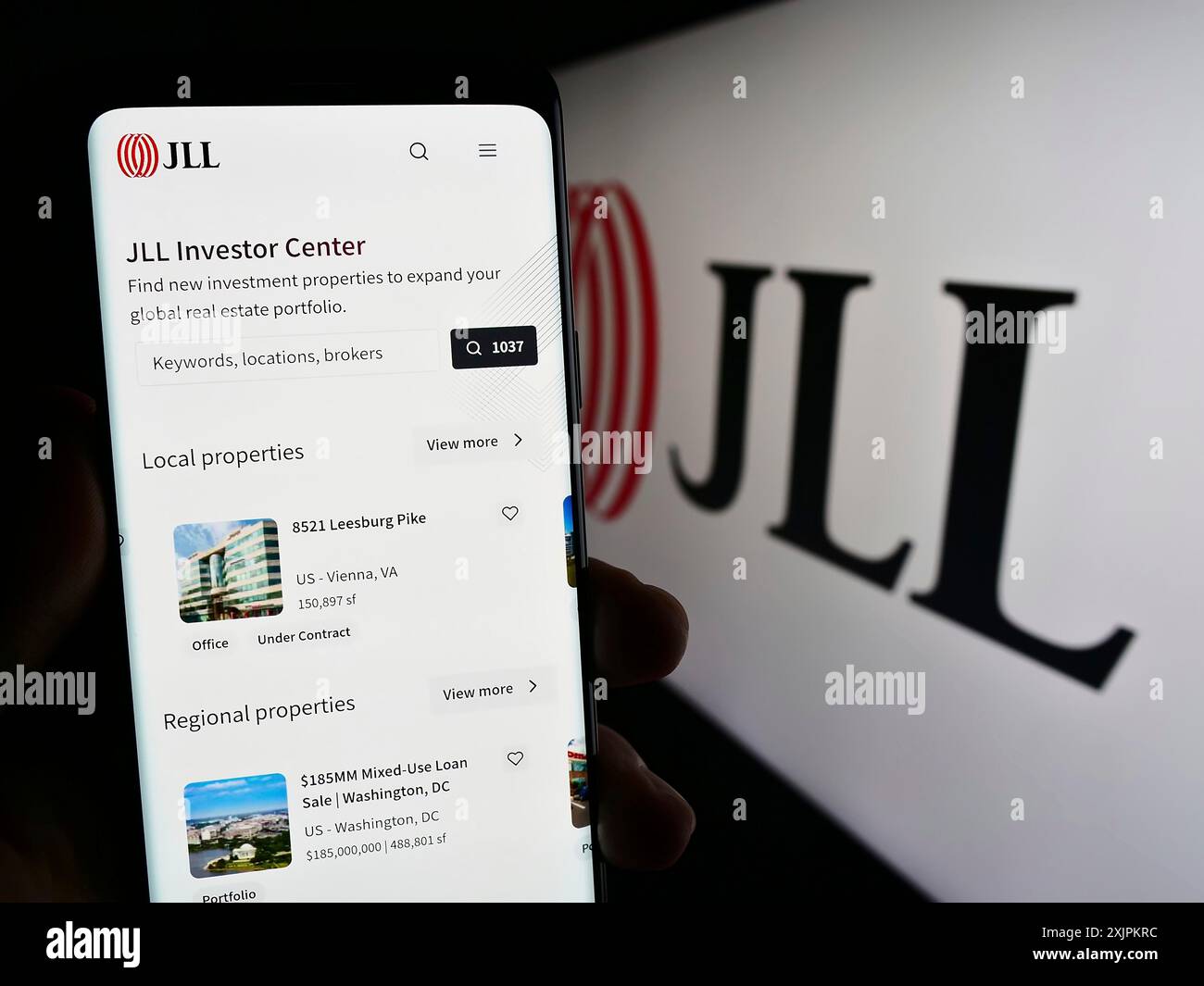 Stuttgart, Germany, 07-15-2023: Person holding mobile phone with web ...