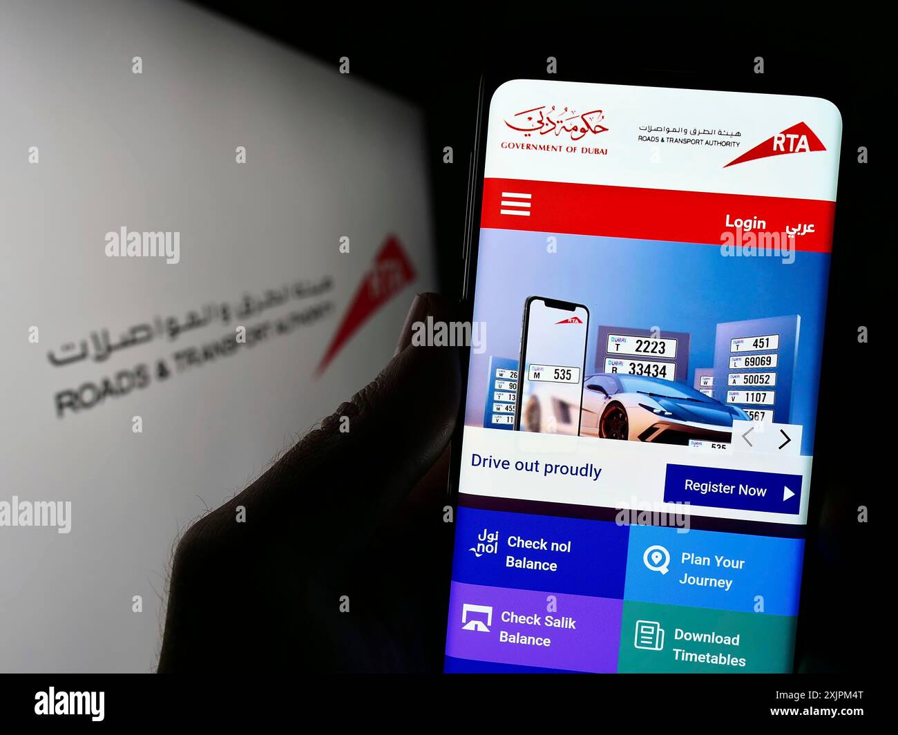 Stuttgart, Germany, 07-24-2023: Person holding cellphone with website ...