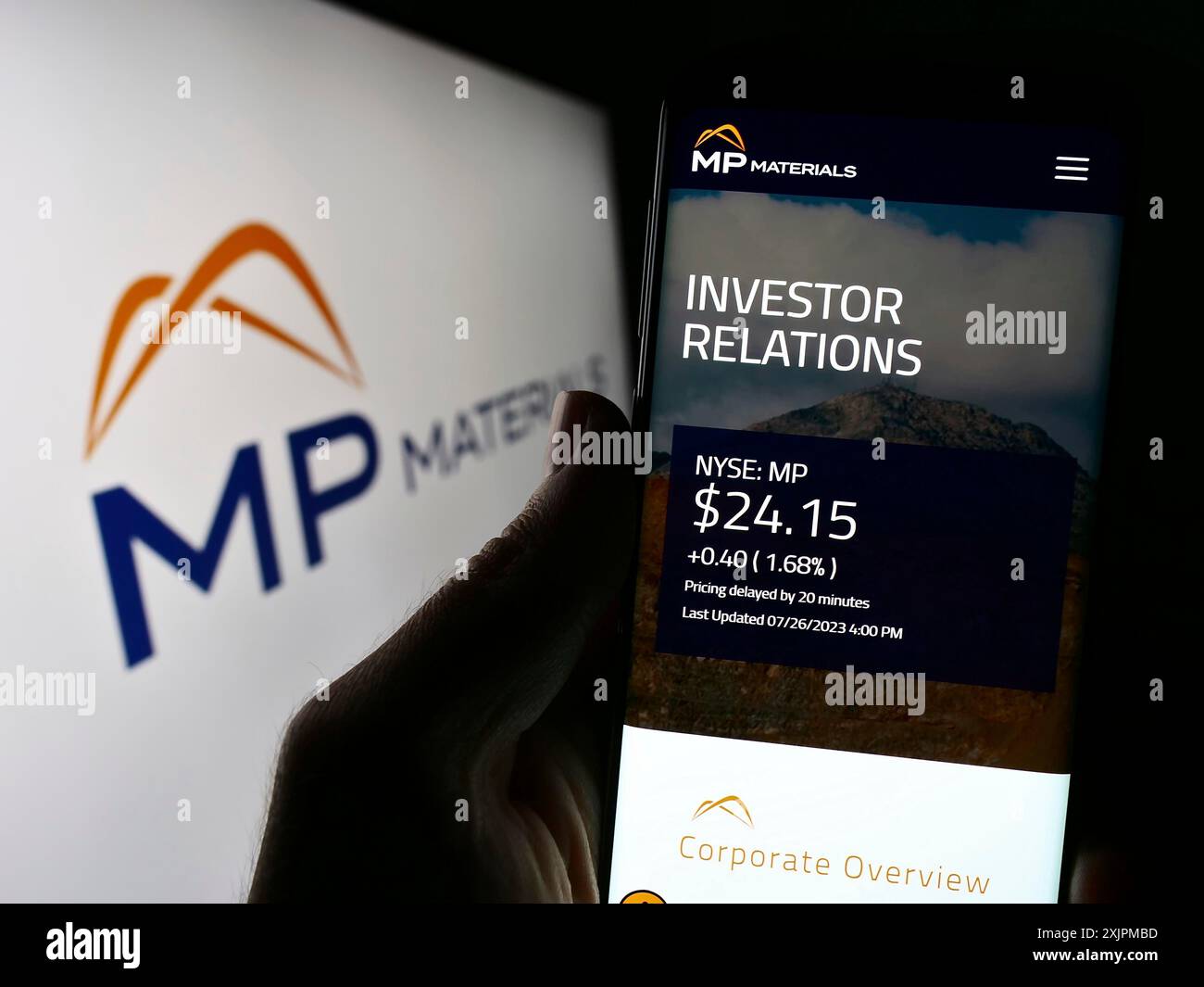 Stuttgart, Germany, 07-27-2023: Person holding smartphone with webpage ...