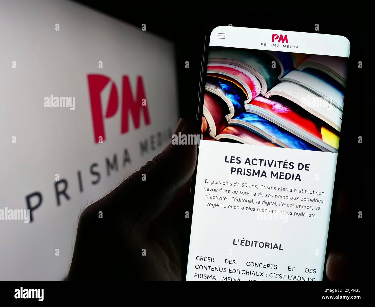 Stuttgart, Germany, 08-01-2023: Person holding smartphone with webpage ...