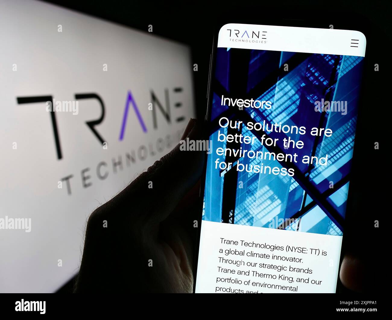 Stuttgart, Germany, 08-11-2023: Person holding mobile phone with ...