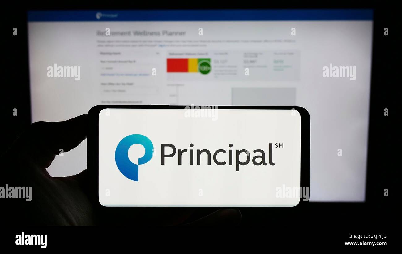 Stuttgart, Germany, 08-14-2023: Person holding cellphone with logo of ...