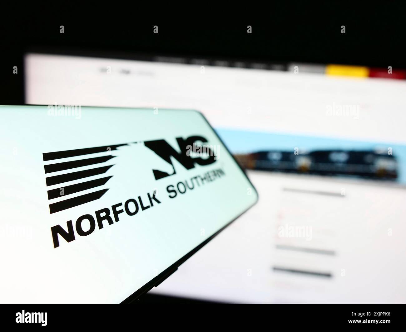 Stuttgart, Germany, 08-14-2023: Mobile phone with logo of American ...