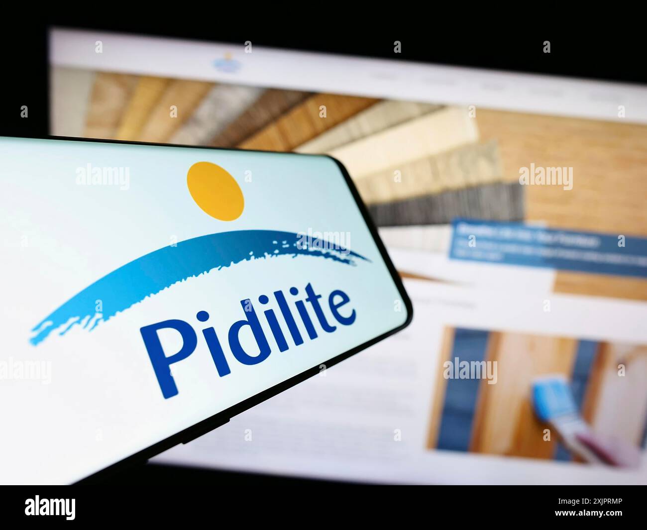 Stuttgart, Germany, 08-28-2023: Smartphone with logo of Indian company ...