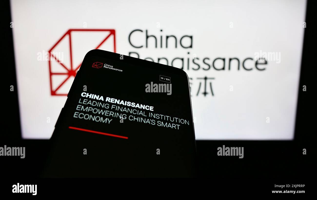 Stuttgart, Germany, 08-29-2023: Mobile phone with website of company ...