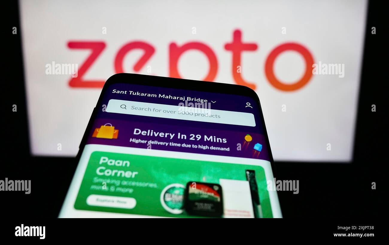 Stuttgart, Germany, 09-02-2023: Mobile phone with website of Indian ...