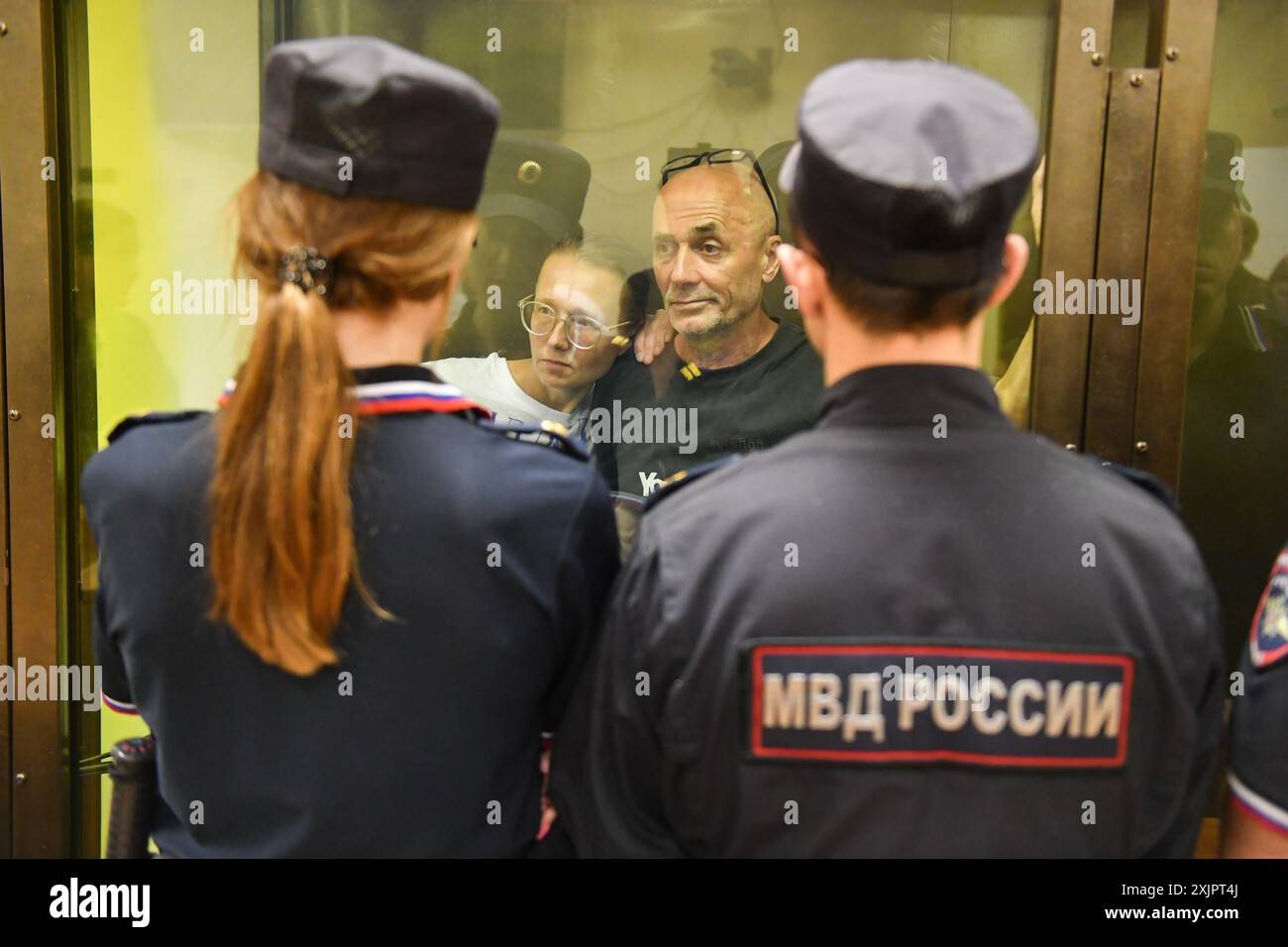 The defendants accused of incitement to terrorism, Alexander Dotsenko and Anastasia Dyudyayeva ...