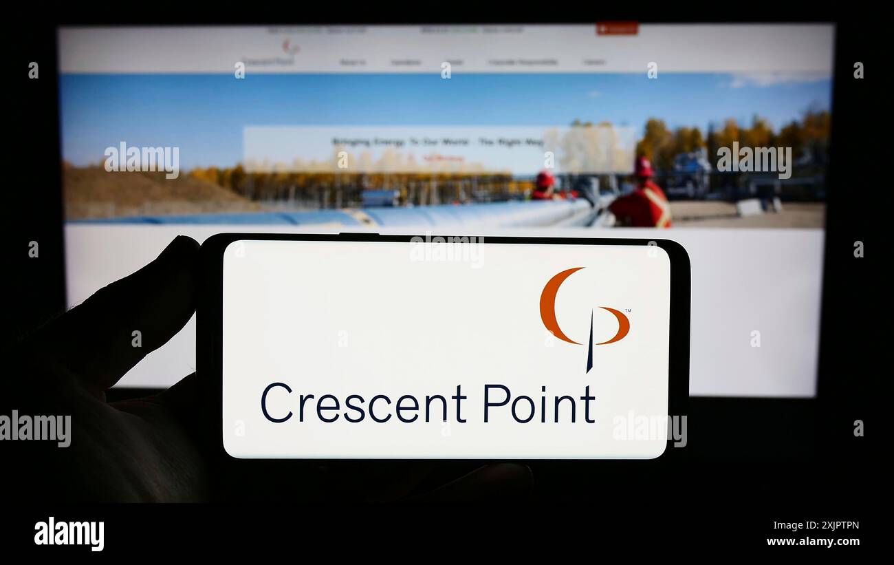 Stuttgart, Germany, 09-14-2023: Person holding smartphone with logo of ...