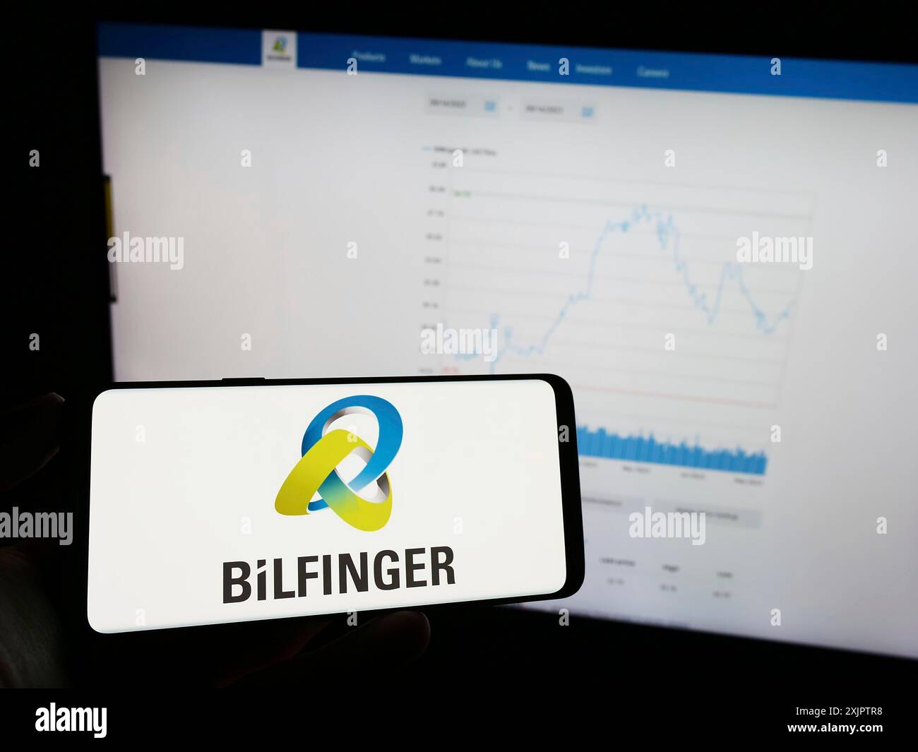 Stuttgart, Germany, 09-14-2023: Person holding mobile phone with logo ...
