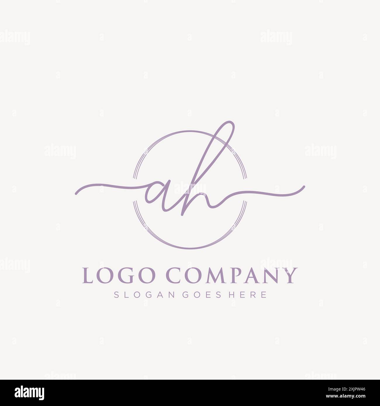 AH Initial handwriting with brush circle logo Stock Vector Image & Art ...