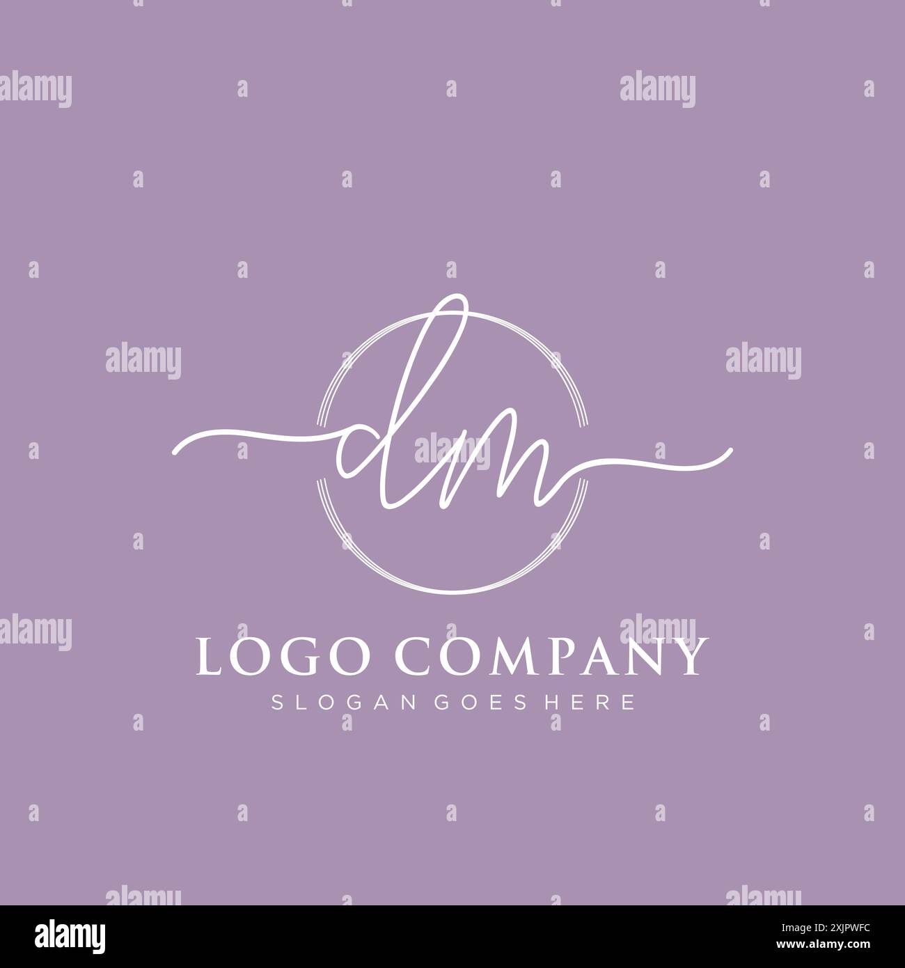 DM Initial handwriting with brush circle logo Stock Vector Image & Art ...