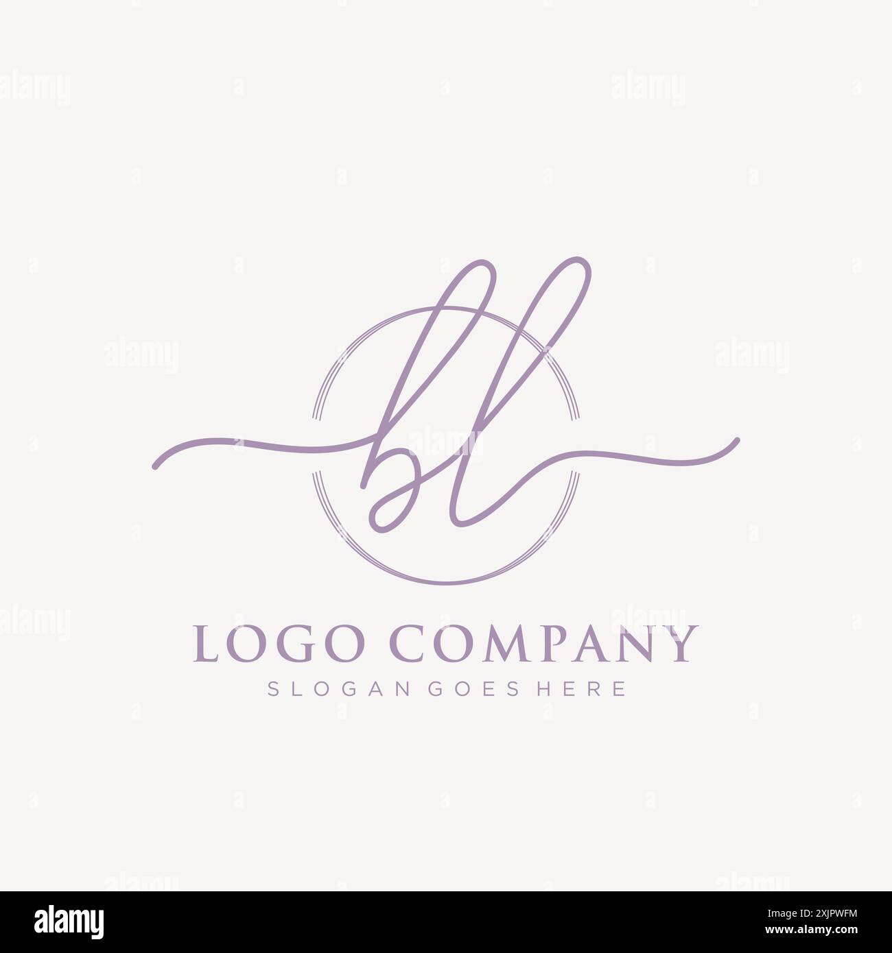 BL Initial handwriting with brush circle logo Stock Vector Image & Art ...