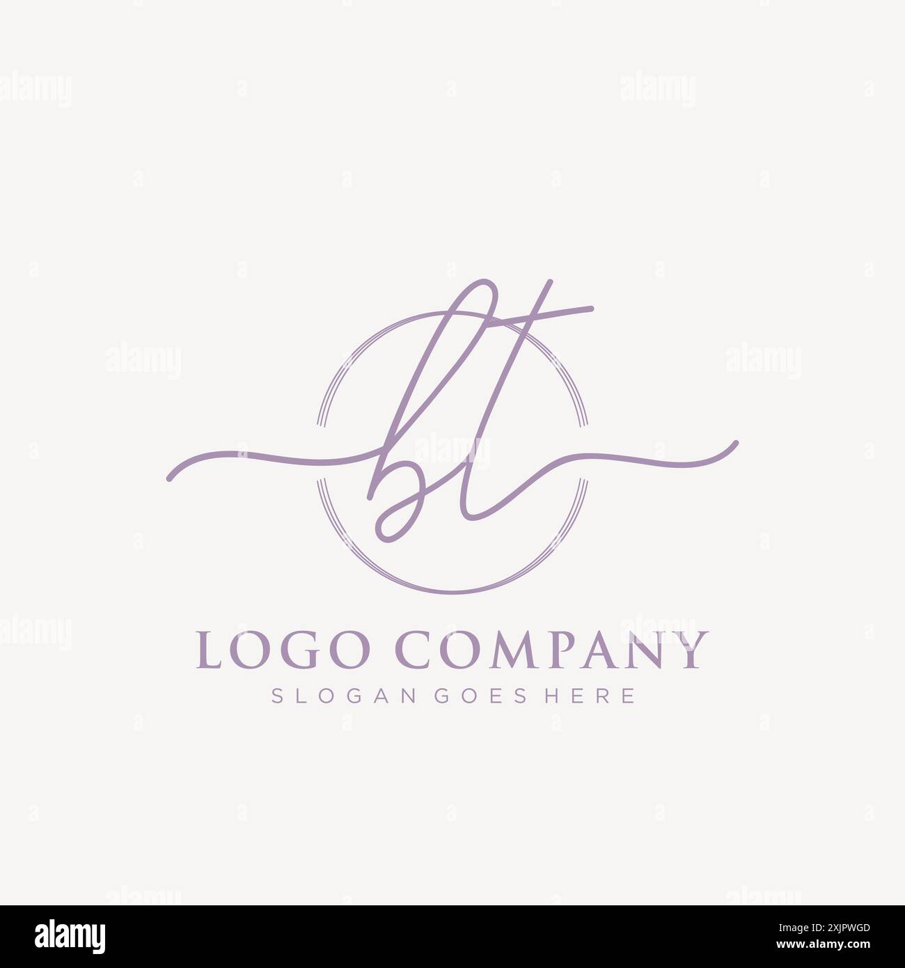 BT Initial handwriting with brush circle logo Stock Vector Image & Art ...