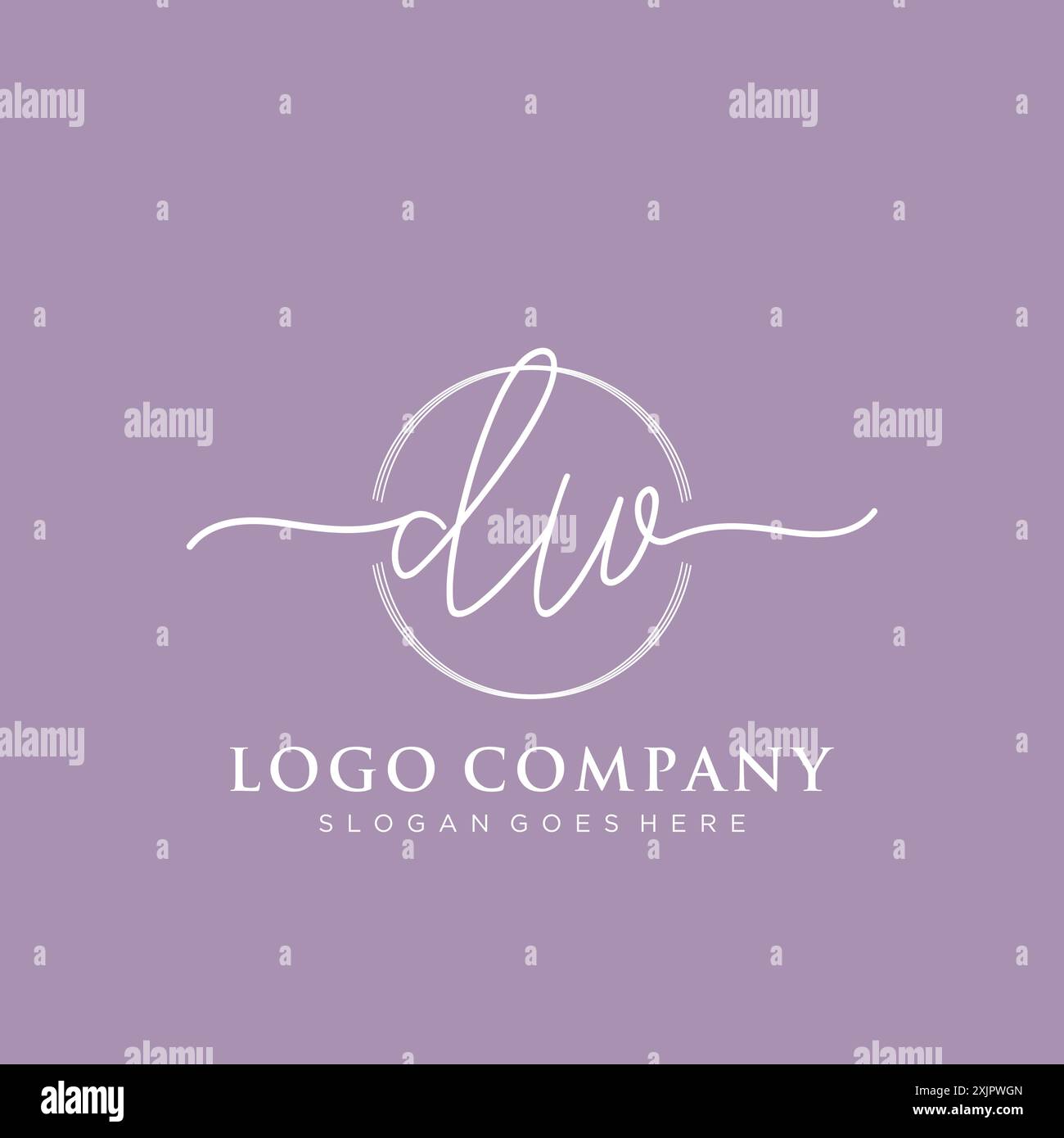 DW Initial handwriting with brush circle logo Stock Vector Image & Art ...