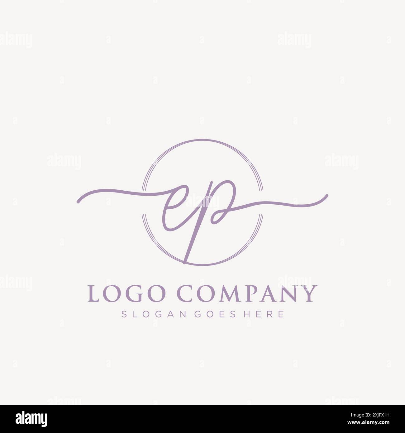 EP Initial handwriting with brush circle logo Stock Vector Image & Art ...