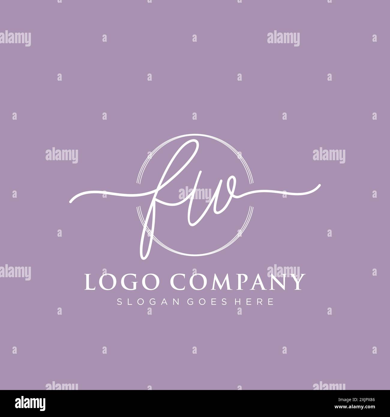 FW Initial handwriting with brush circle logo Stock Vector Image & Art ...