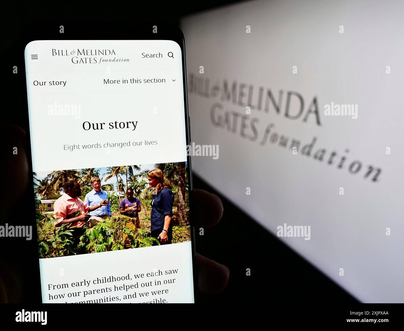 Stuttgart, Germany, 10-06-2023: Person holding smartphone with web page ...