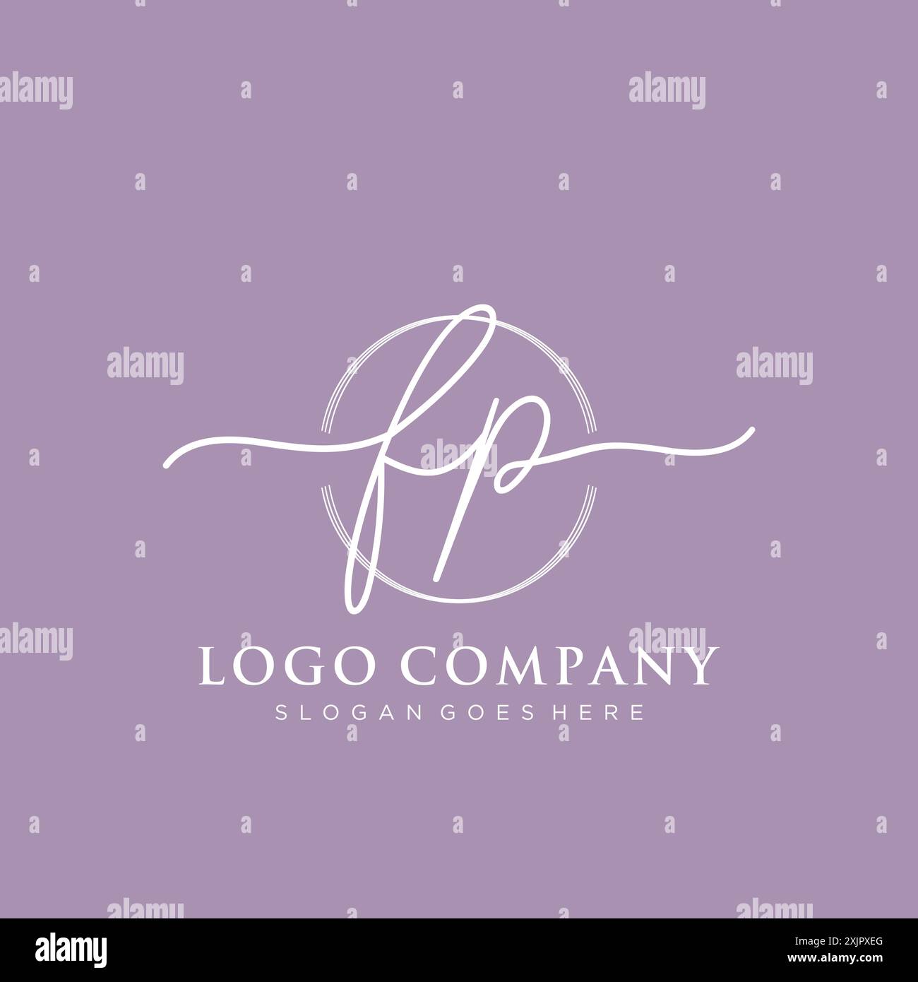 FP Initial handwriting with brush circle logo Stock Vector Image & Art ...