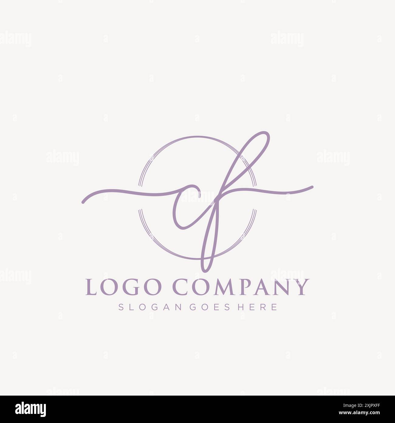 CF Initial handwriting with brush circle logo Stock Vector Image & Art ...