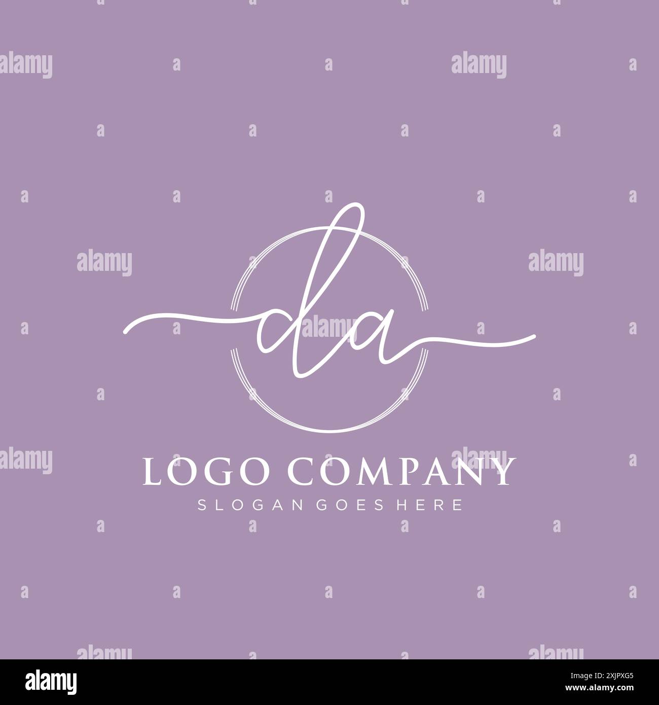 DA Initial handwriting with brush circle logo Stock Vector Image & Art ...