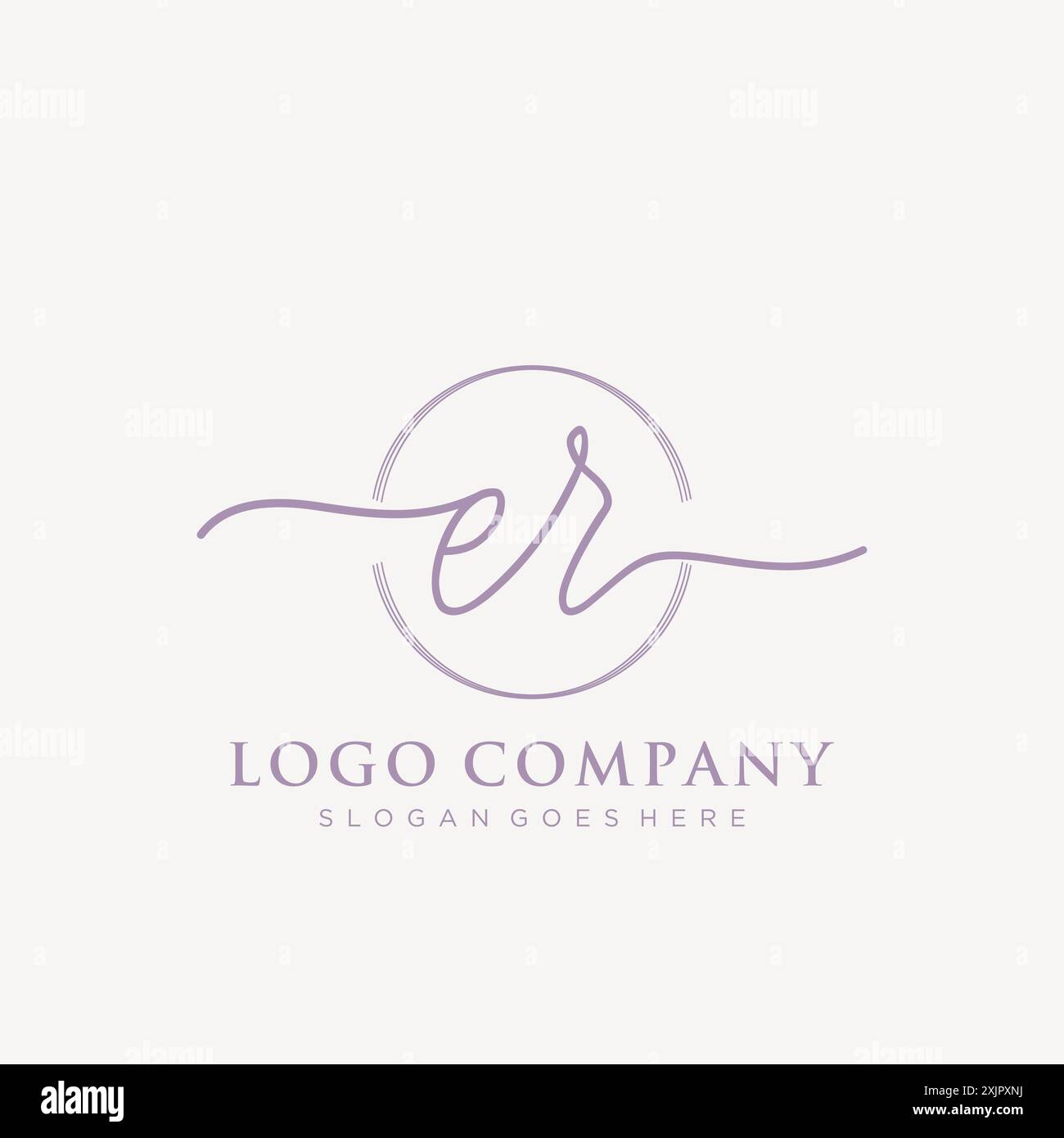 ER Initial handwriting with brush circle logo Stock Vector Image & Art ...