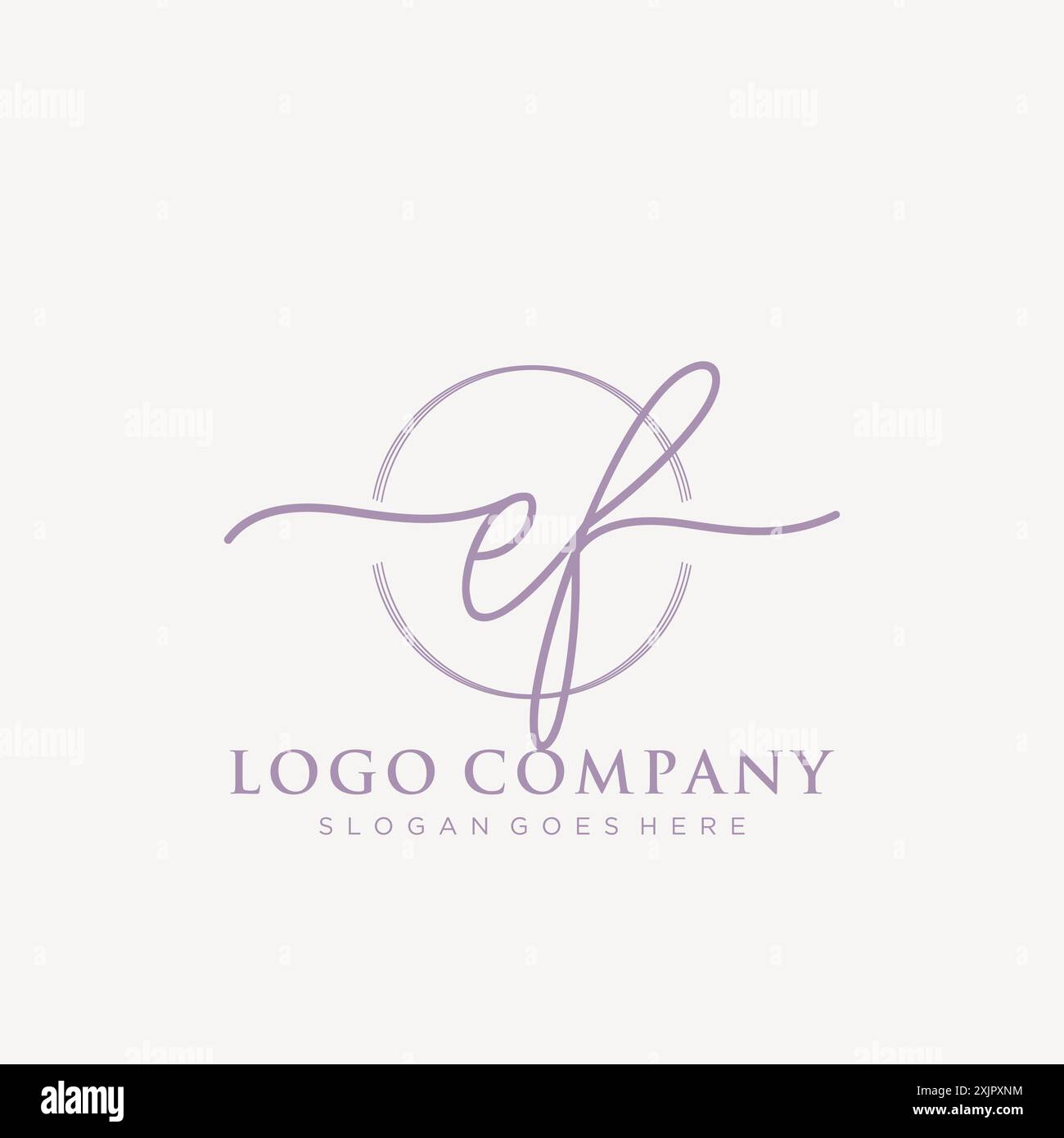 EF Initial handwriting with brush circle logo Stock Vector Image & Art ...