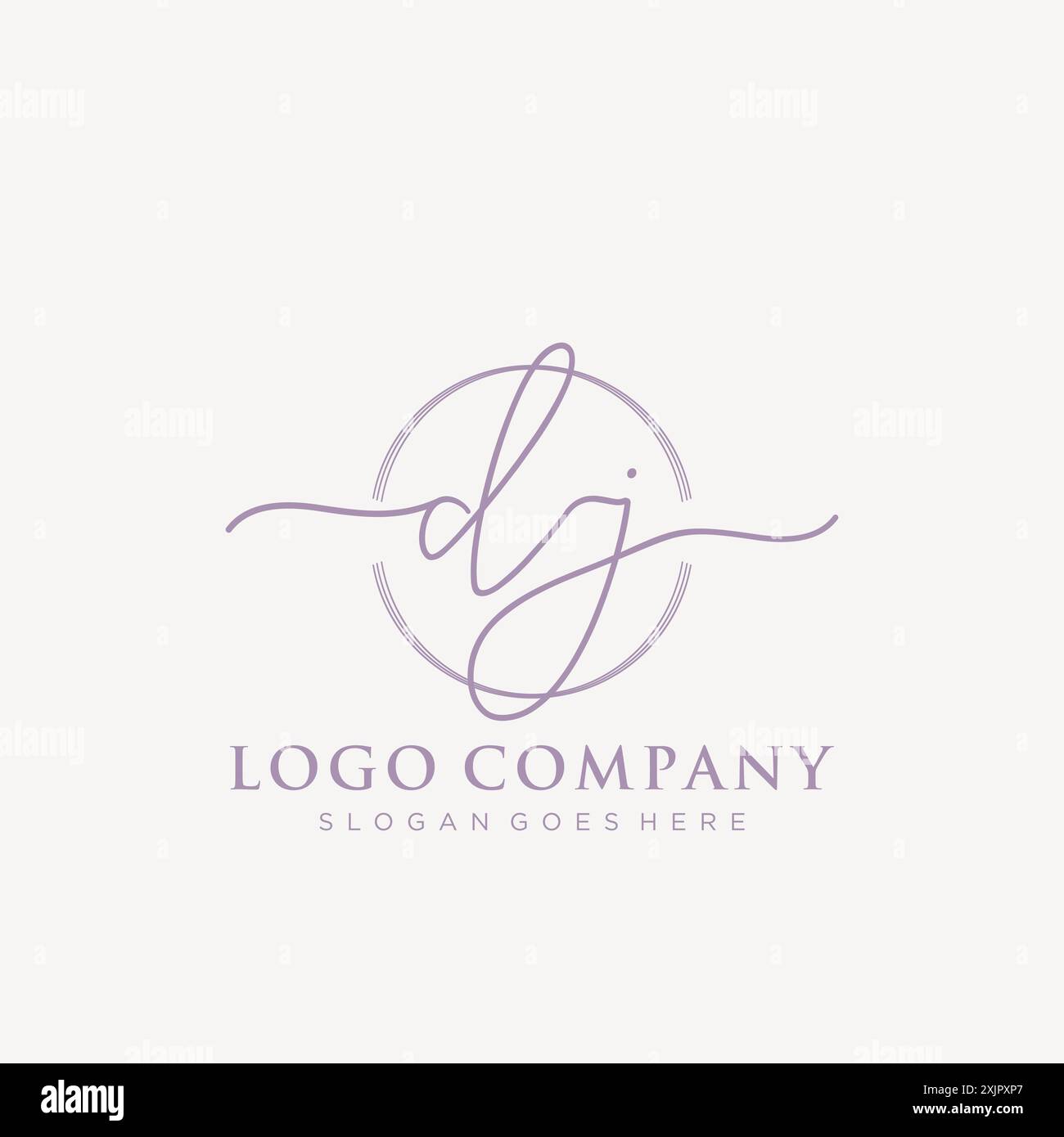 DJ Initial handwriting with brush circle logo Stock Vector Image & Art ...