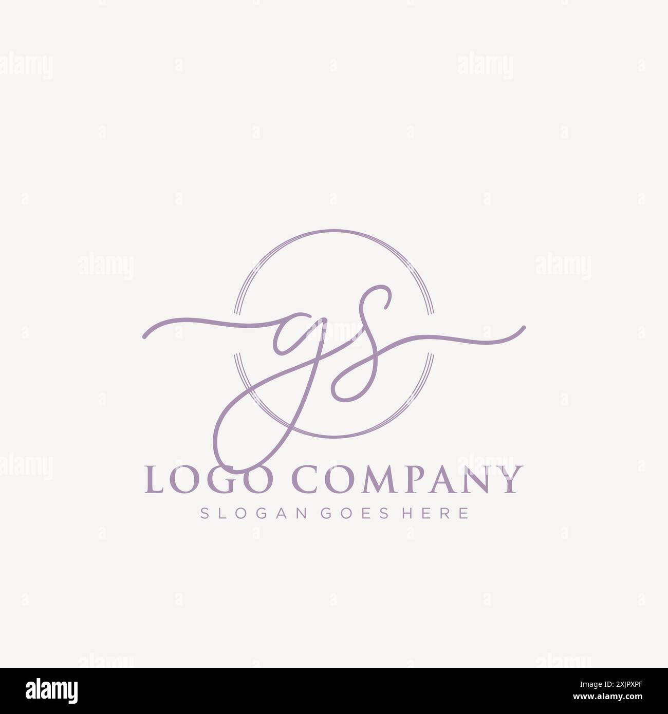 GS Initial handwriting with brush circle logo Stock Vector Image & Art ...