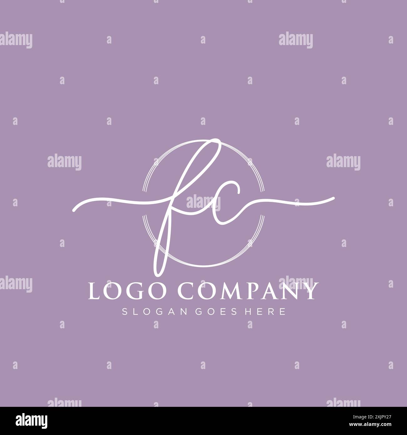 FC Initial handwriting with brush circle logo Stock Vector Image & Art ...