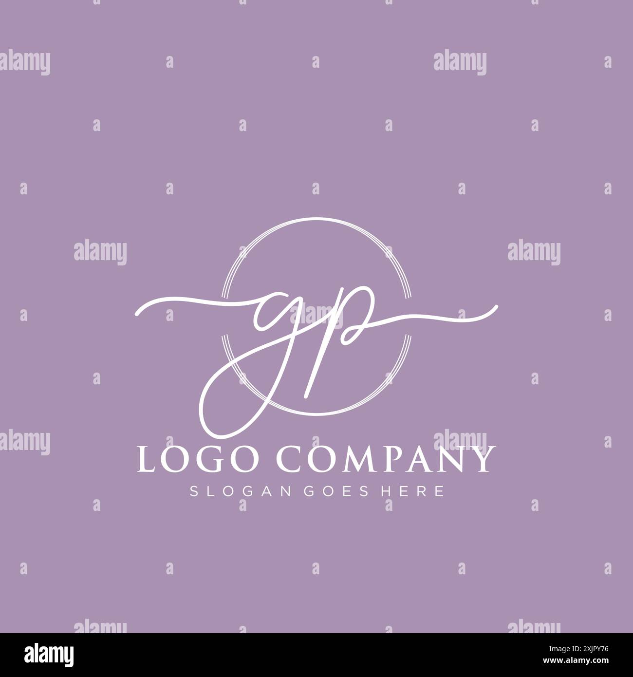 GP Initial handwriting with brush circle logo Stock Vector Image & Art ...