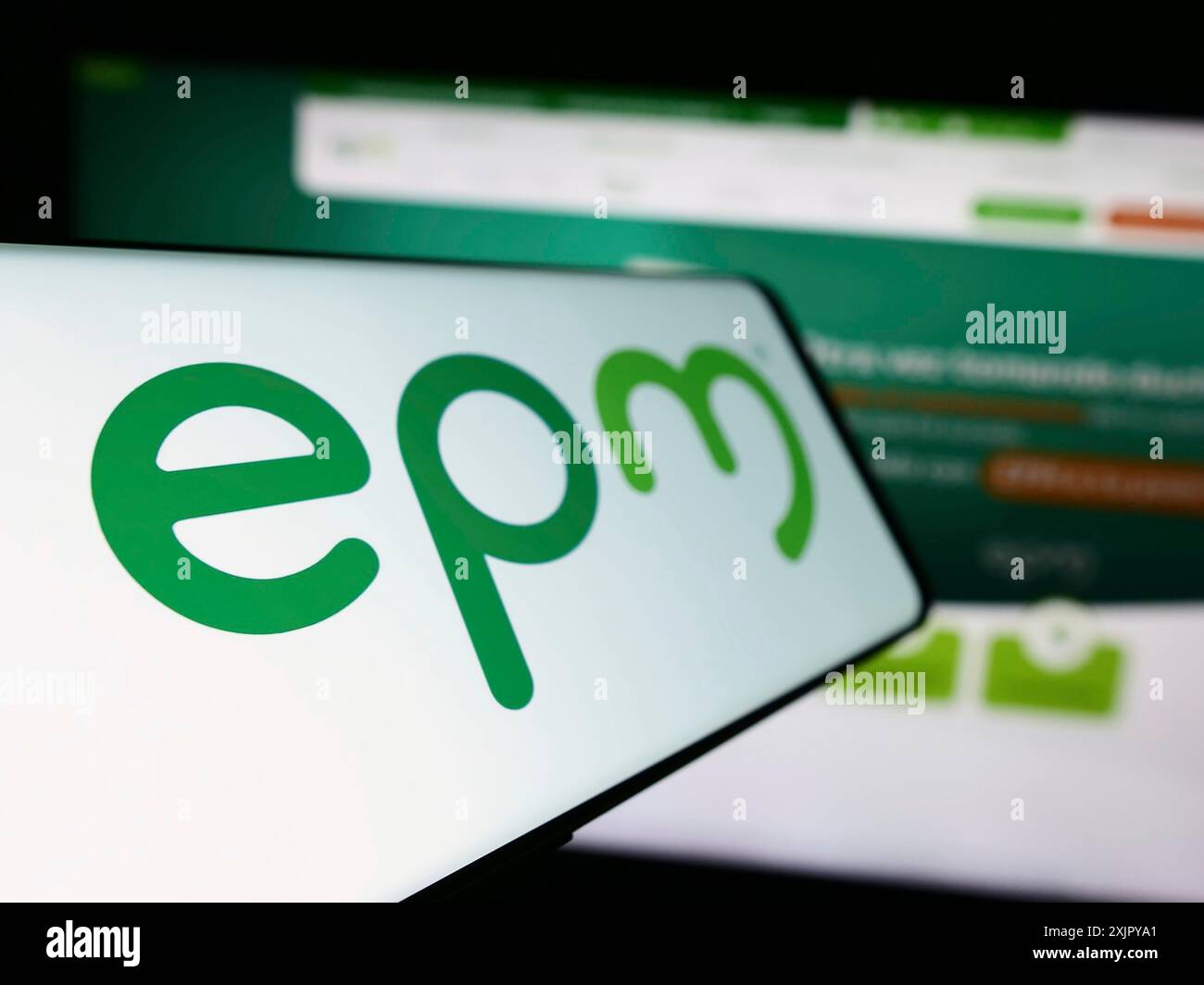 Stuttgart, Germany, 10-29-2023: Cellphone with logo of Colombian ...