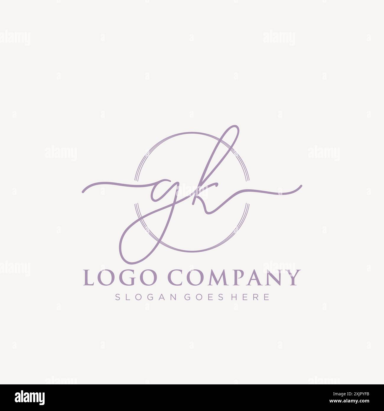 GK Initial handwriting with brush circle logo Stock Vector Image & Art ...